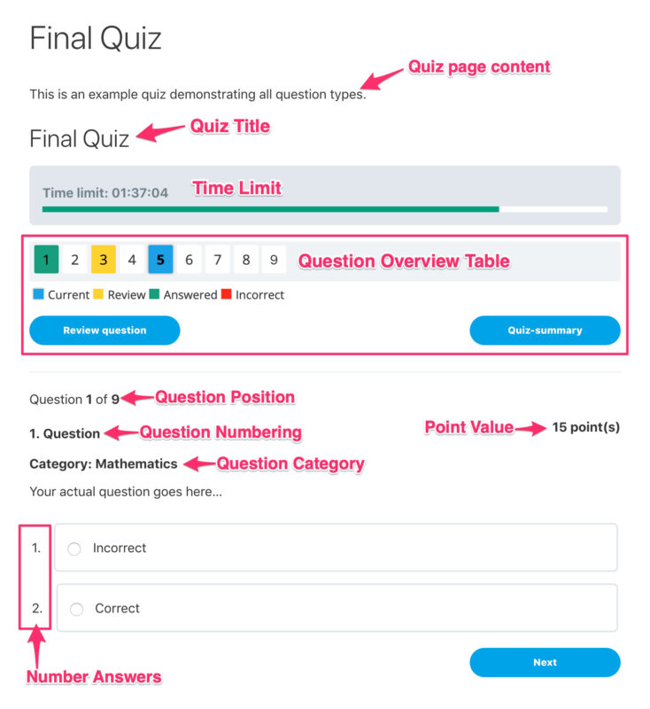 Quiz Display & Content Settings - LearnDash Support